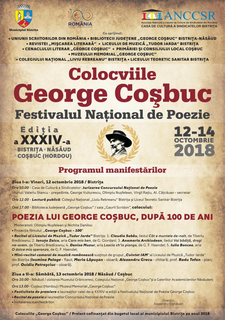 Premiile Festivalului Național de Poezie ,,George Coșbuc”. Vezi ...