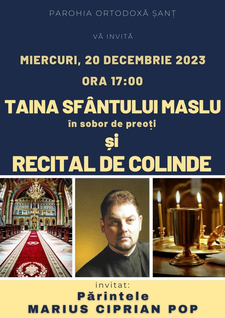 Părintele Marius Ciprian Pop, recital de colinde la Biserica Ortodoxă ...
