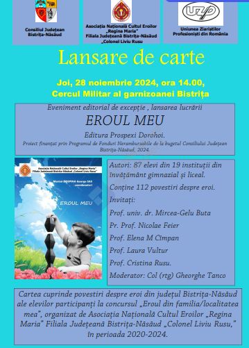 Eroul meu. Lansare de carte și simpozion dedicat Marii Uniri, la Cercul ...